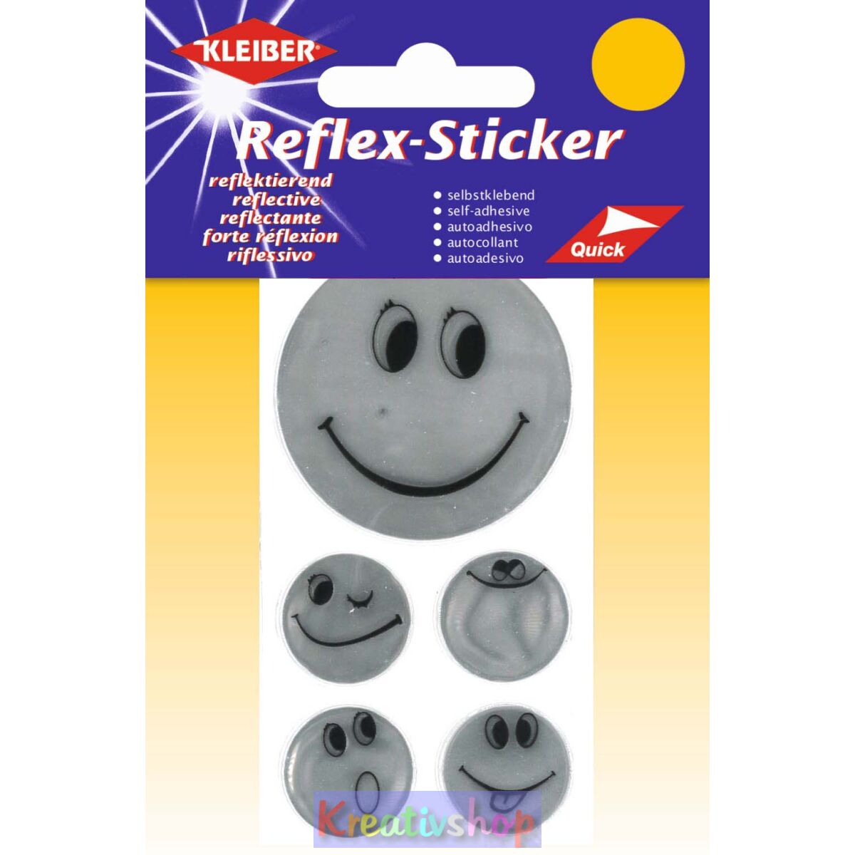 Kleiber, Reflex-Sticker, Smiley - kreativ stricken sticken nähen patc